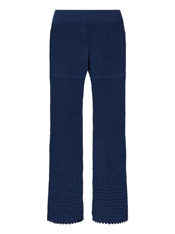 ERES Emblème Crocheted Cotton-blend Pants - Blue