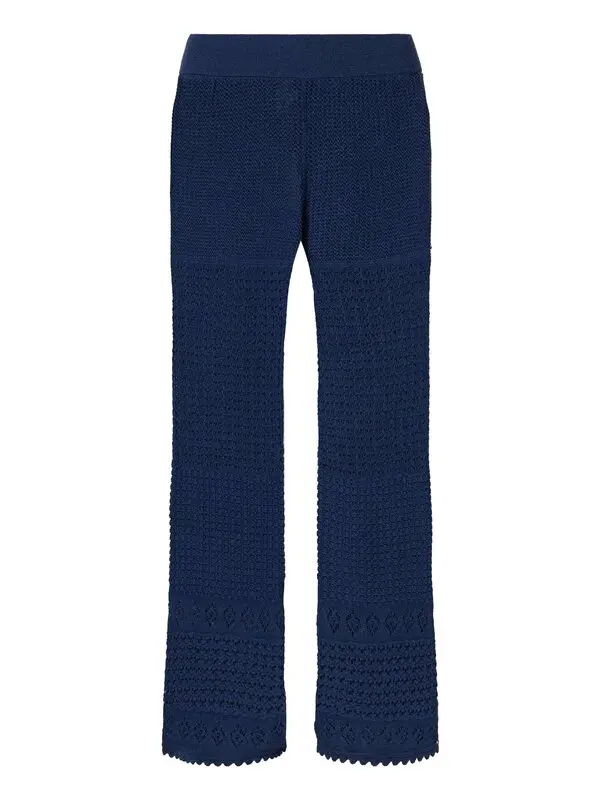 ERES Emblème Crocheted Cotton-blend Pants - Navy
