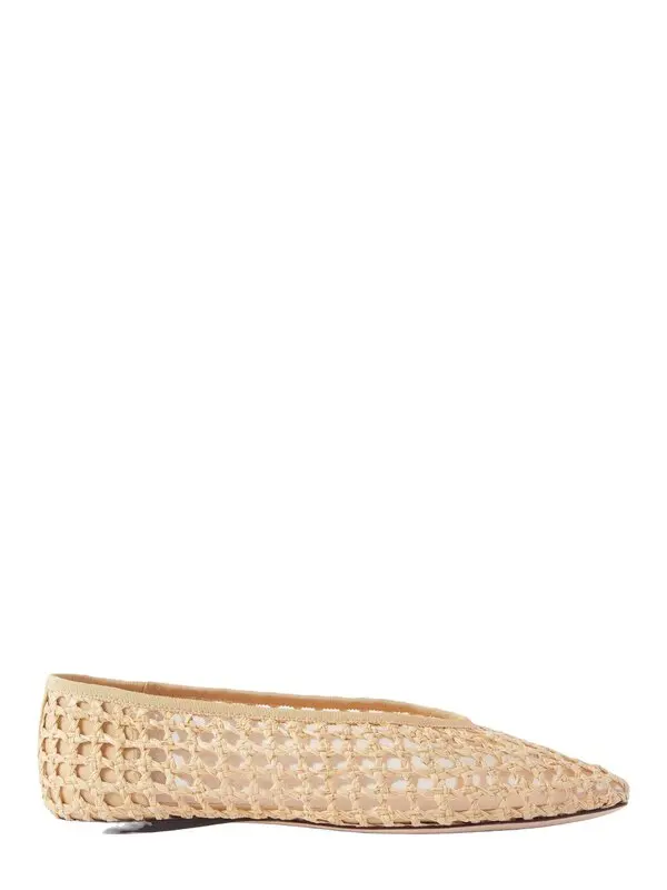 LOEFFLER RANDALL Emery Crocheted Raffia Ballet Flats - Beige