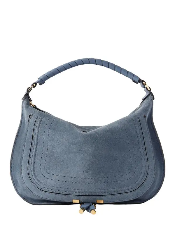 Chloé Marcie Suede Shoulder Bag - Blue
