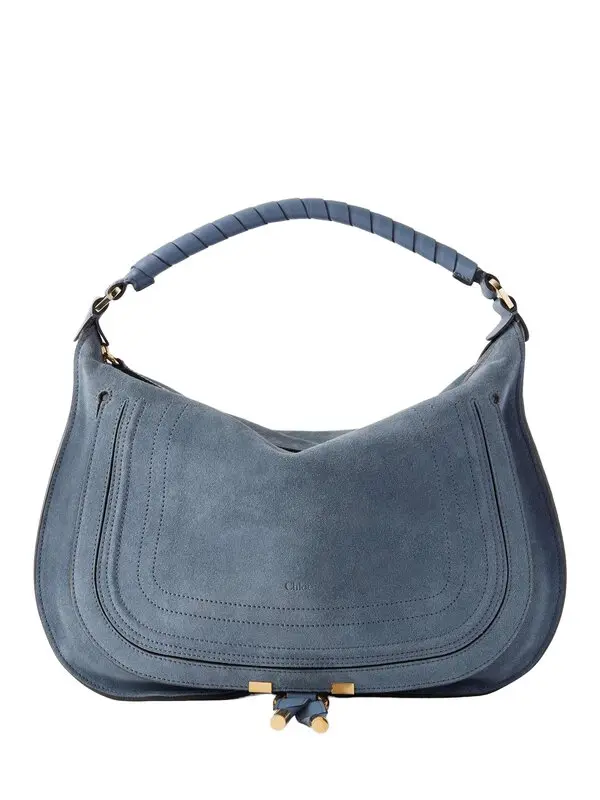 Chloé Marcie Suede Shoulder Bag - Light Blue