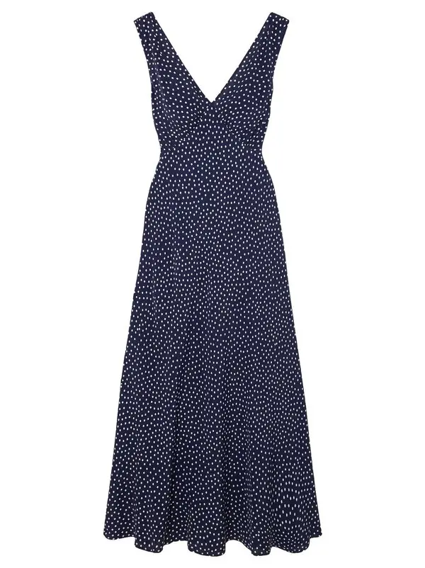 Rixo Sandrine Polka-dot Crepe Midi Dress - Blue
