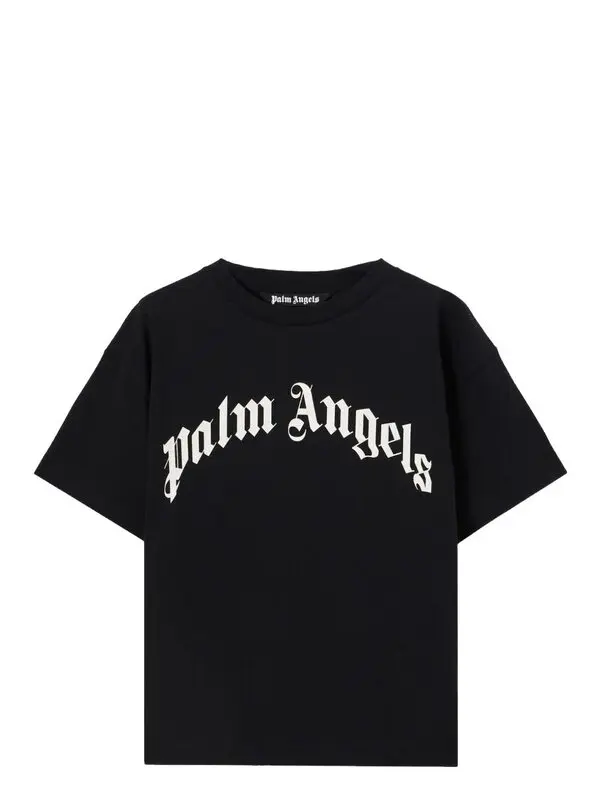 Palm Angels Logo Cotton T-shirt - Black