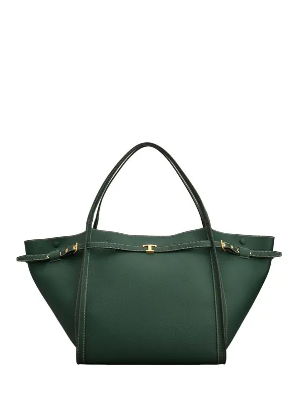 TOD'S Medium Leather Tote - Green