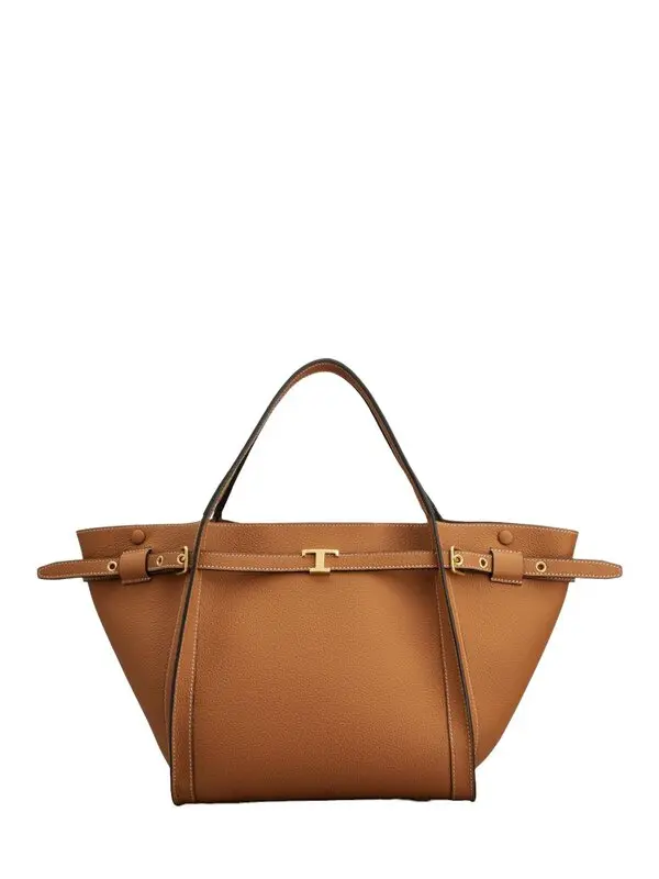 TOD'S Small Leather Tote - Leather Brown