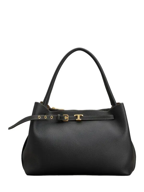 TOD'S Small Leather Top Handle Handbag - Black