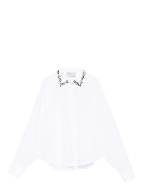 ERMANNO FIRENZE Embroidered Cotton Shirt - White