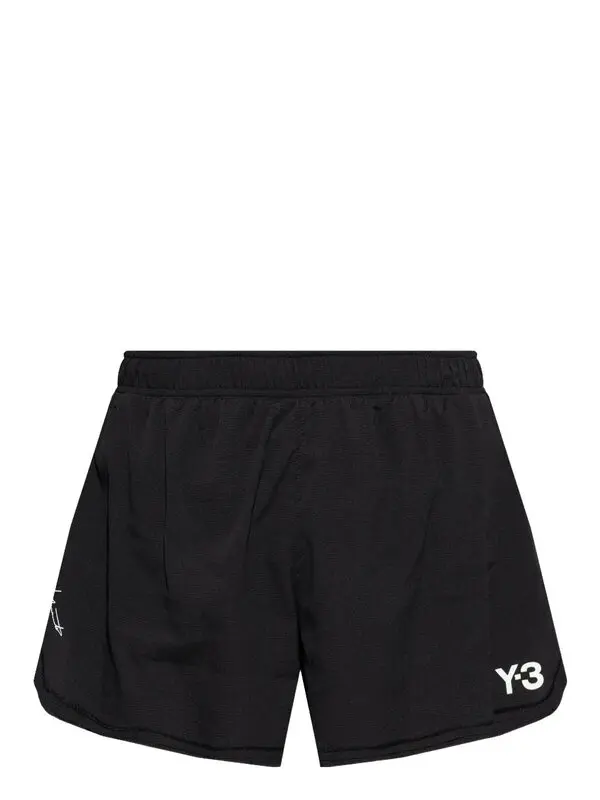 Y3 Logo Run Shorts - Black