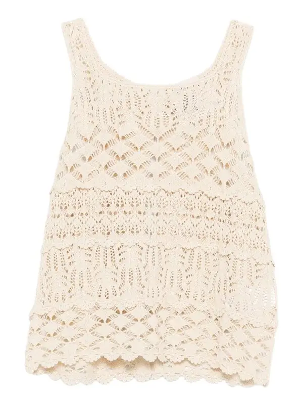 SEMICOUTURE Shelley Cotton Tank Top - White