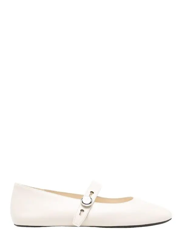Tory Burch Romy Leather Ballerinas - Beige