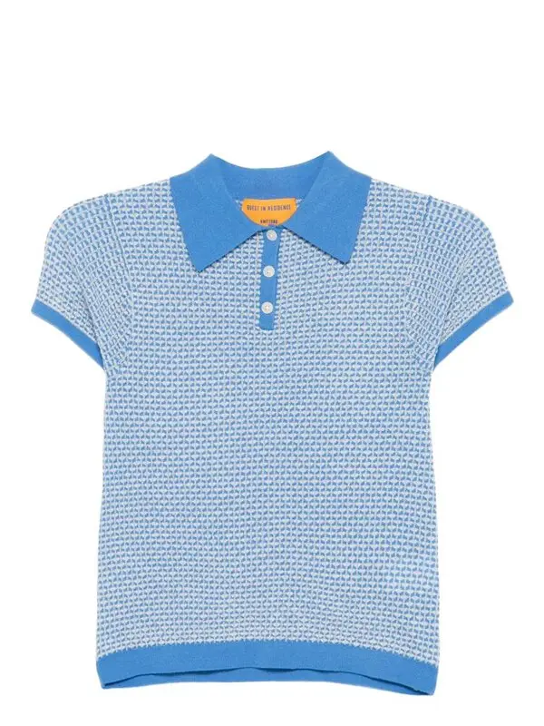 Guest In Residence Pique Cashmere Polo Shirt - Clear Blue