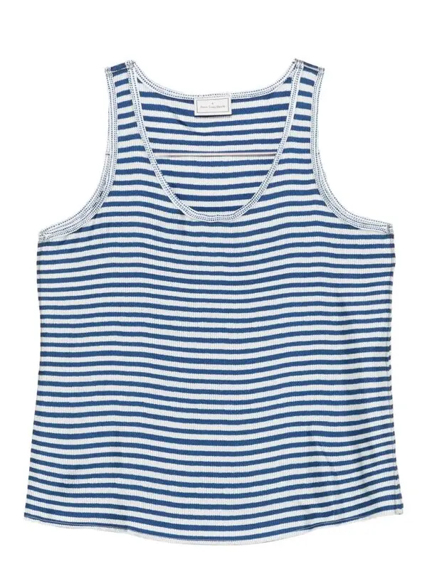 PIERRE-LOUIS MASCIA Striped Silk Top - Clear Blue