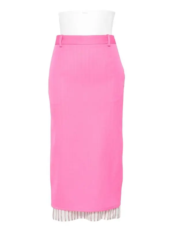 THE ATTICO FASHION Wool Midi Skirt - Pink