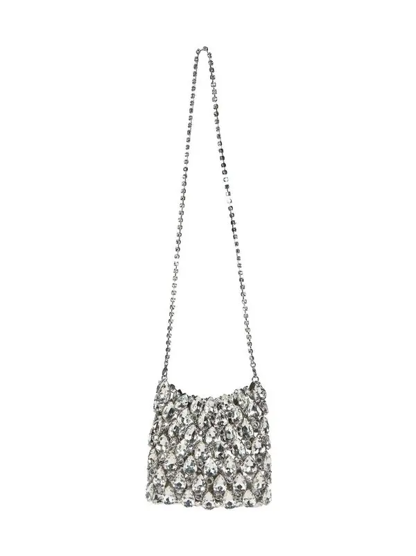 SELF-PORTRAIT Crystal Embellished Clutch - Silver