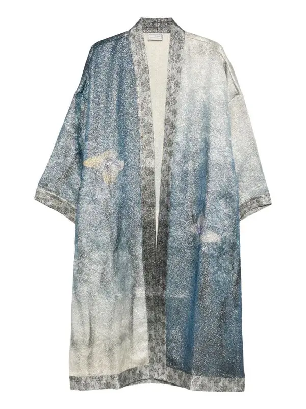PIERRE-LOUIS MASCIA Printed Kimono Jacket - Clear Blue