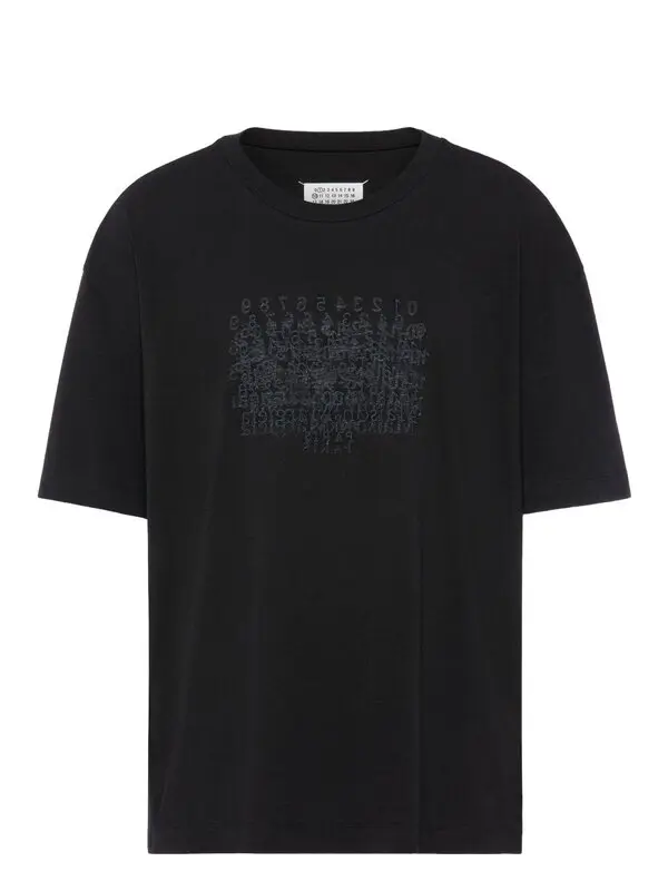 MAISON MARGIELA Logo Cotton T-shirt - Black