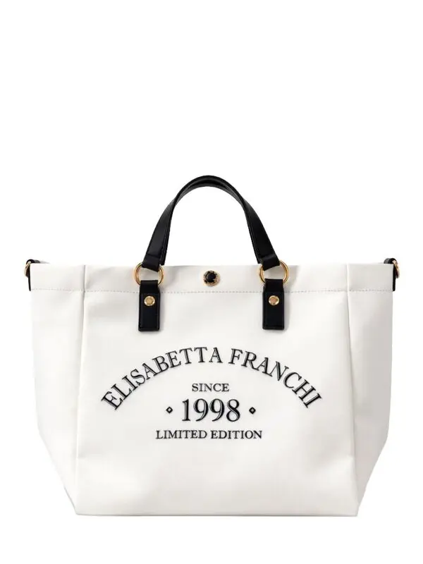 Elisabetta Franchi Cotton Tote Bag - Ivory