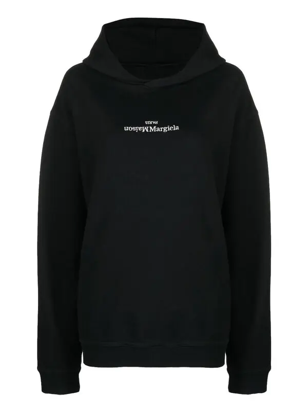 MAISON MARGIELA Cotton Logo Hoodie - Black