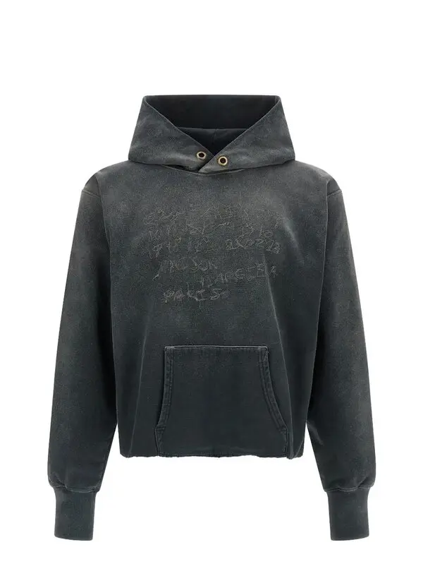 MAISON MARGIELA Logo Cotton Hoodie - Black