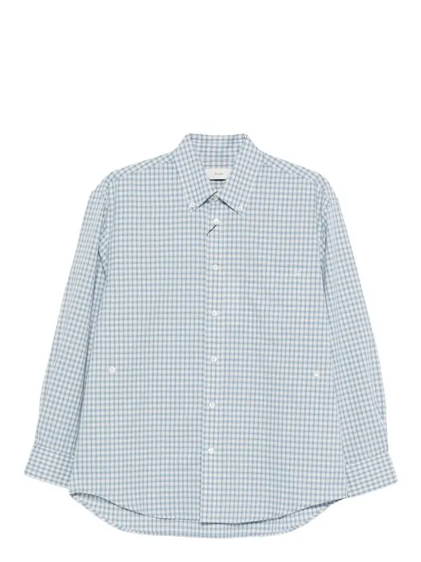 DUNST Checked Cotton Shirt - Clear Blue