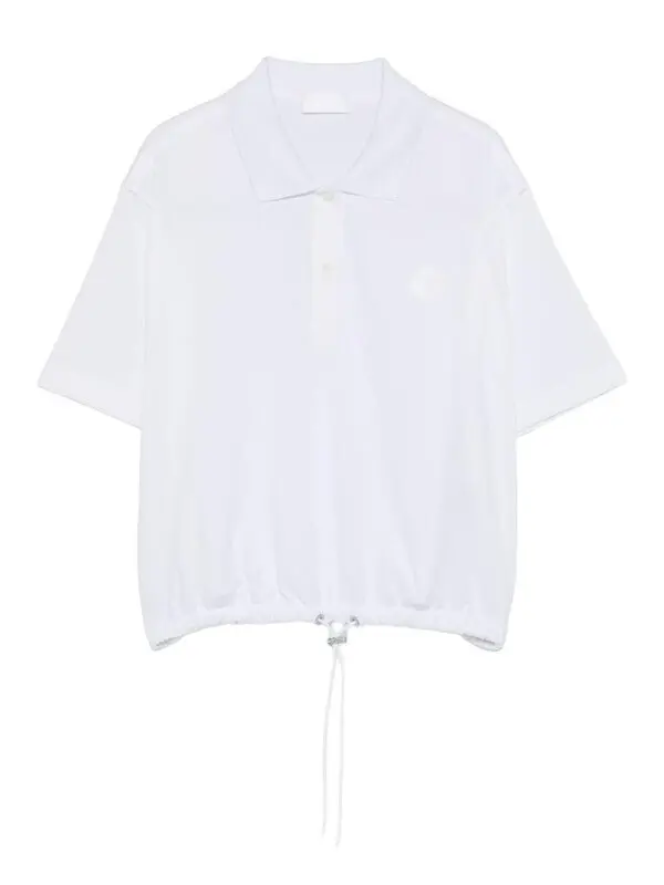 Moncler Logo Cotton Polo Shirt - White