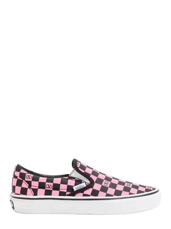 VALENTINO GARAVANI X VANS Checkerboard Slip-on Sneakers - Pink