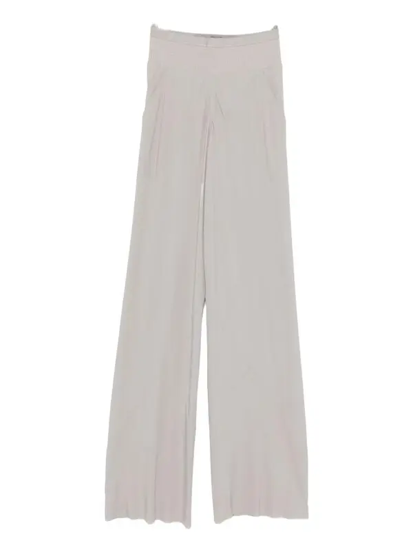 Rick Owens Wide Leg Silk-blend Trousers - White