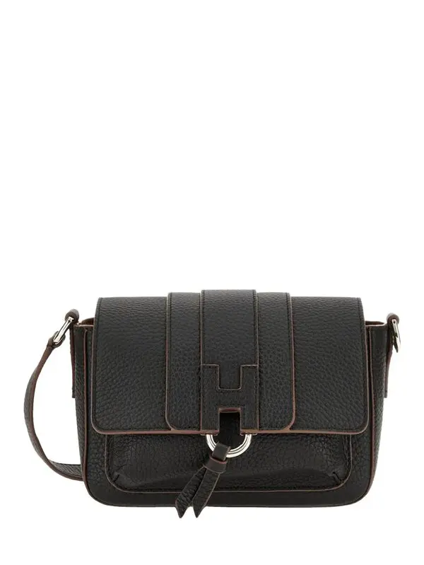 Hogan Leather Crossbody Bag - Black