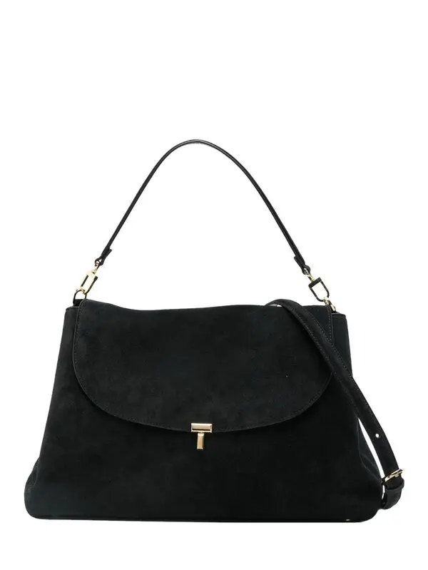 TOTEME T-lock Suede Leather Tote Bag - Black