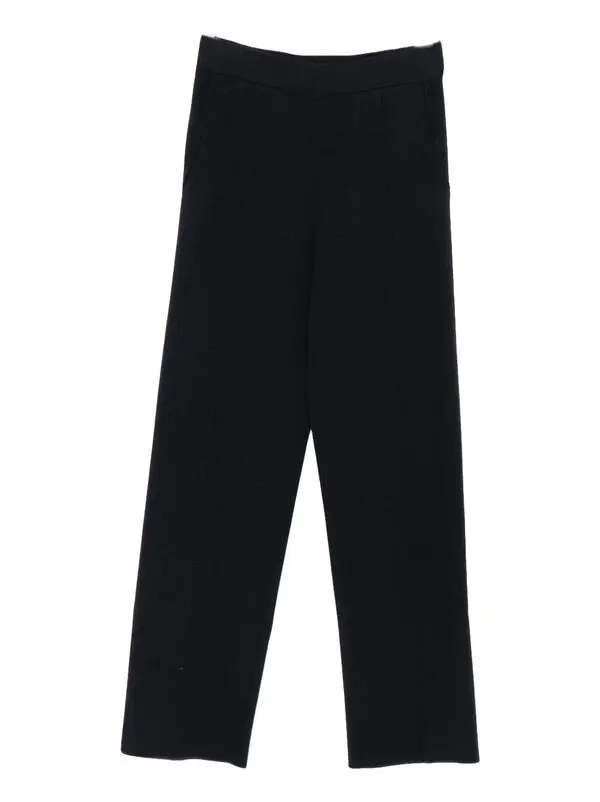 Max Mara Wool Blend Straight Leg Trousers - Blue