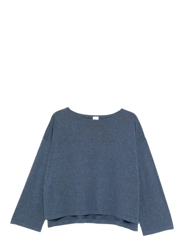 CT PLAGE Cotton Crewneck Pullover - Blue