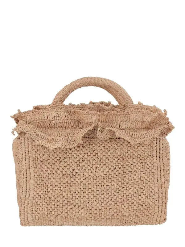 IBELIV Raffia And Cotton Tote Bag - Natural