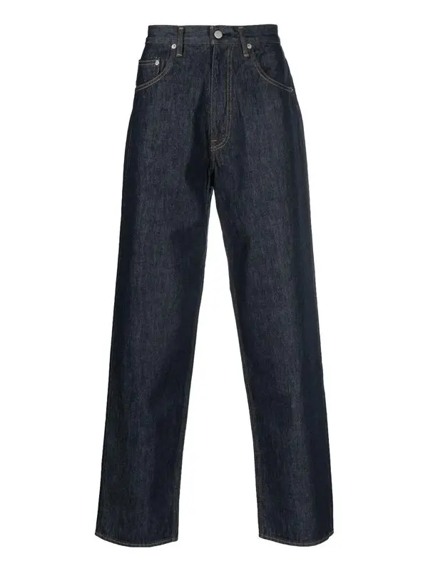 Auralee Denim Cotton Straight Leg Jeans - Blue