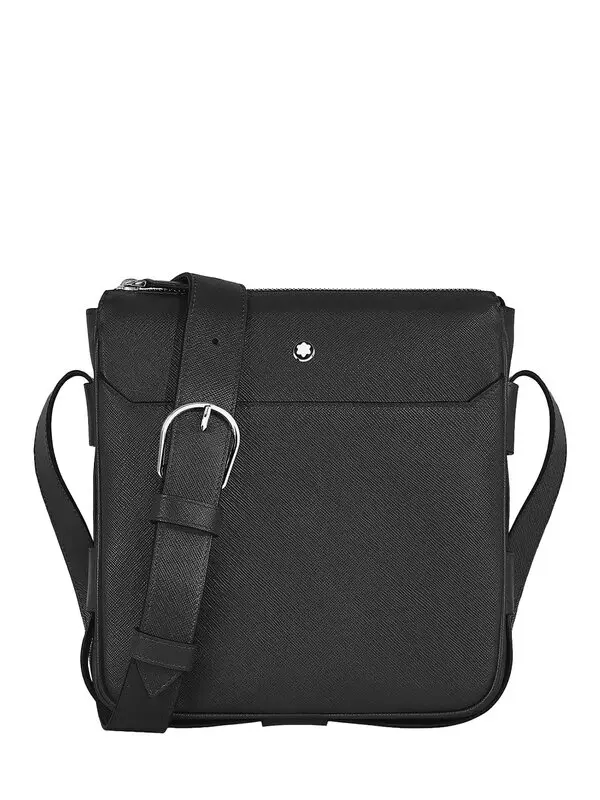 Montblanc Vertical Shoulder Bag In Leather - Black