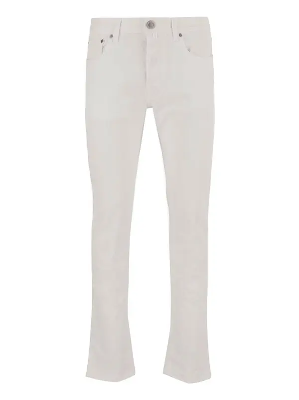 Jacob Cohen Stretch Cotton Blend Slim Fit Jeans - White