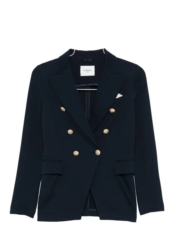 CIRCOLO 1901 Cotton Double Breasted Jacket - Blue