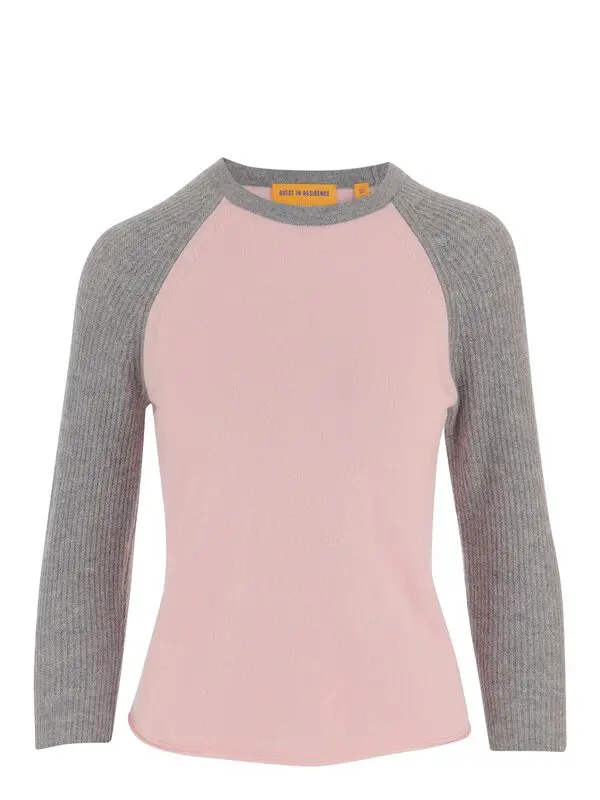 Guest In Residence Two-tone Cashmere Sweater - Pink
