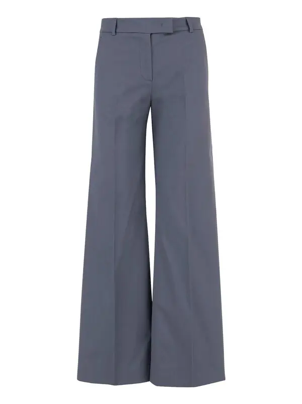 QL2 DONNA Stretch Cotton Wide Leg Trousers - Grey