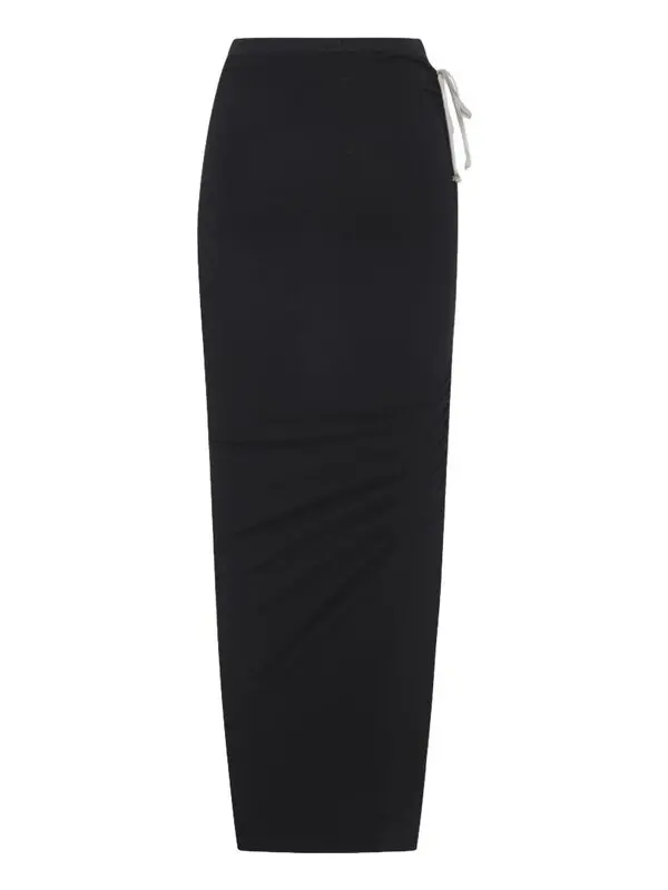 Rick Owens Cotton Long Skirt - Black