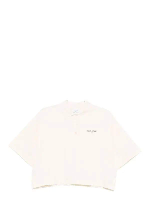 Maison Kitsuné Oversized Cotton Polo Shirt - Beige
