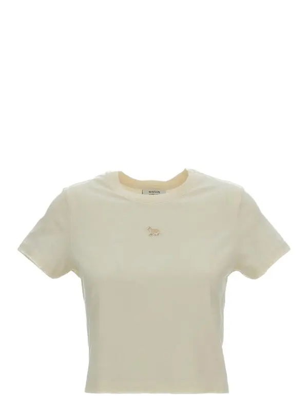 Maison Kitsuné Logo Cotton T-shirt - Beige