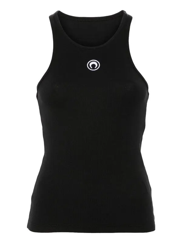 MARINE SERRE Moon Cotton Tank Top - Black