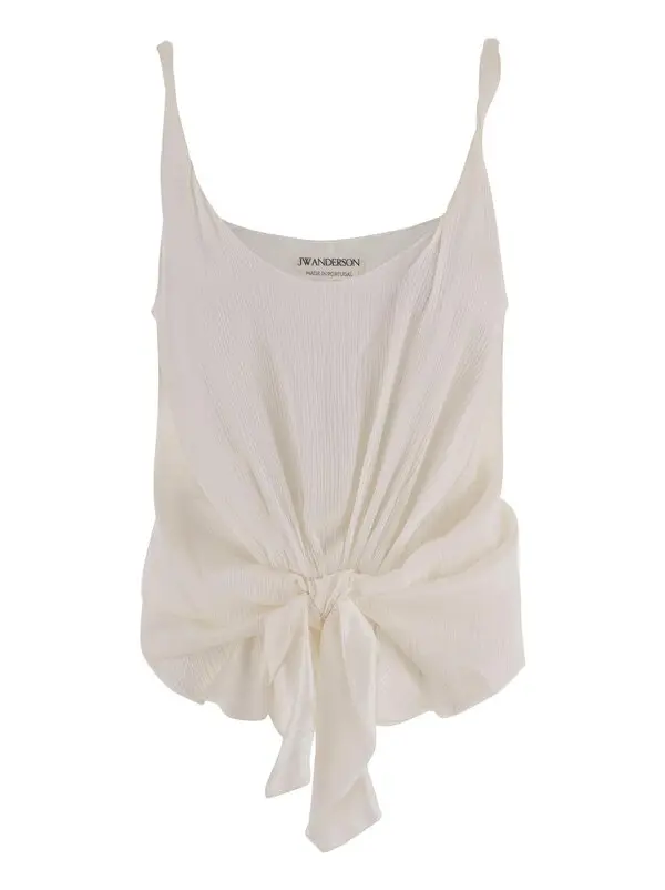 JW Anderson Silk Tank Top With Knot Detail - White