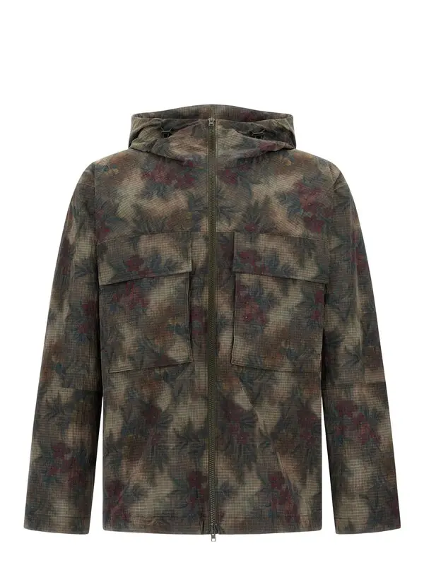 Herno Tropical Pattern Ripstop Parka - Red