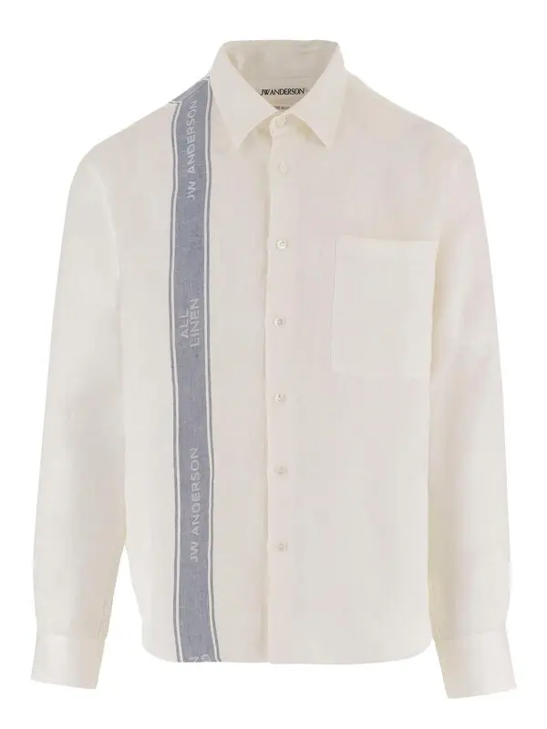 JW Anderson Linen Shirt With Logo - White