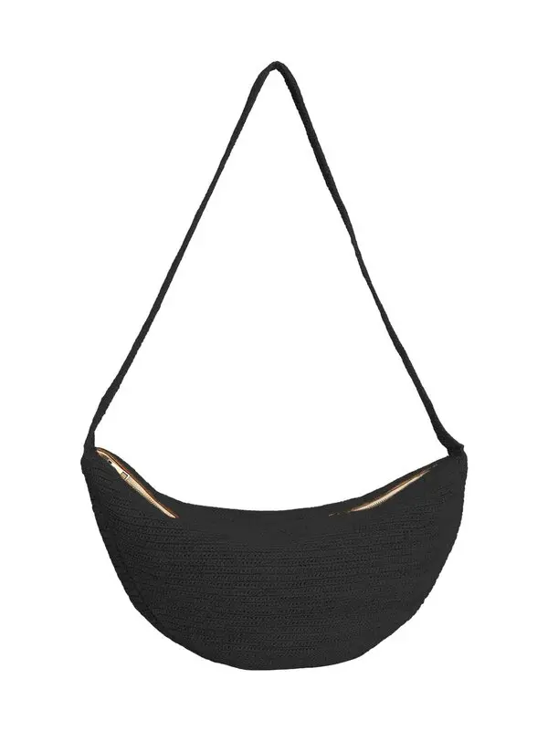 IBELIV Luna Raffia Shoulder Bag - Black
