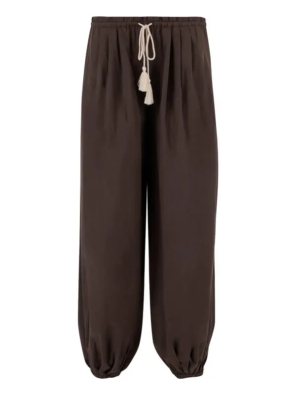 THE GARMENT Organic Cotton Trousers - Marrone Scuro