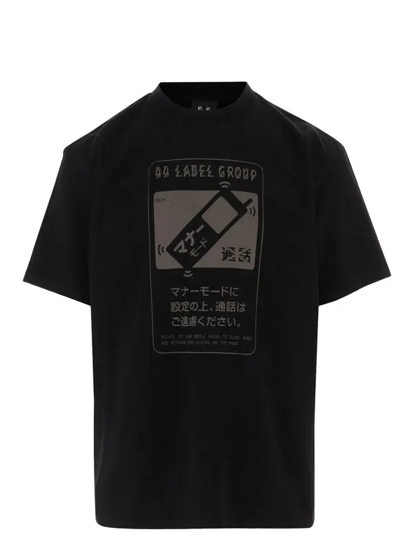 44 LABEL GROUP Printed Cotton T-shirt - Black