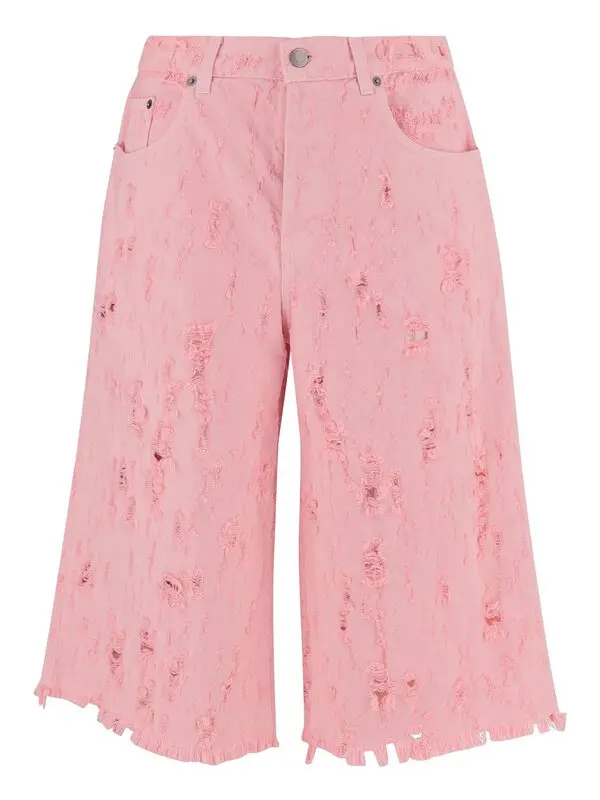 HAIKURE Bonnie Bull Destroy Cotton Short Jeans - Pink
