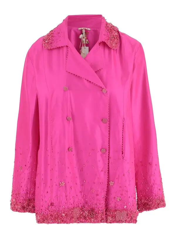 Pero Double-breasted Silk Jacket - Magenta